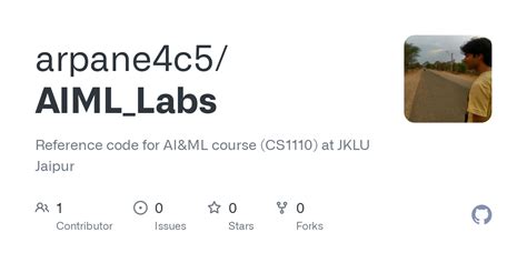 Github Arpane4c5aimllabs Reference Code For Aiandml Course Cs1110 At Jklu Jaipur