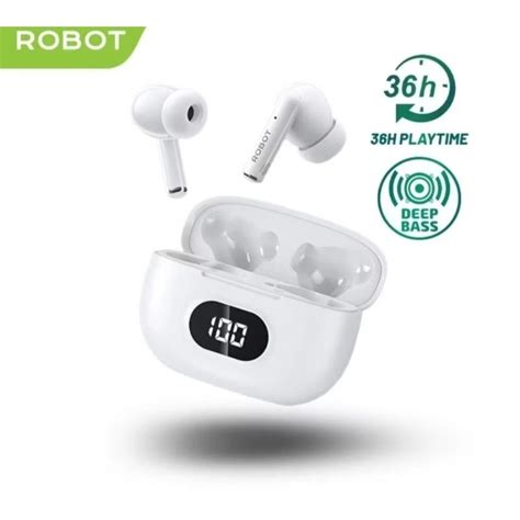 Jual Handsfree Headset Bluetooth Original Robot Tws Airbuds T70 Bt5 3 Led Digital Display