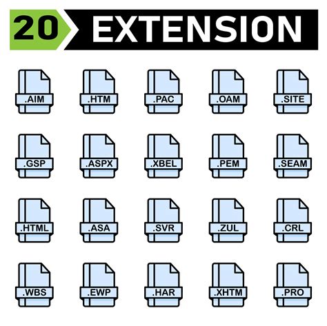 File Extension Icon Set Include Aim Htm Pac Oam Site Gsp Aspx Xbel Pem Seam Html Asa