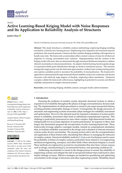 Pdf Active Learning Based Kriging Model With Noise Responses And Its Application To