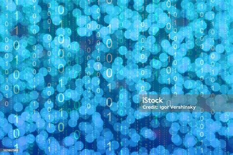 파란색 점 매트릭스 디지털 배경입니다 이진 코도 패턴의 숫자 1과 0이 위로 이동했습니다 휴대폰 앱에 대한 스톡 사진 및 기타 이미지 Istock