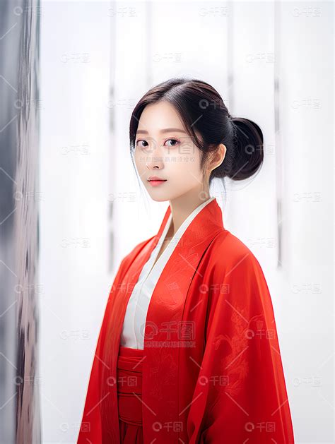汉服ai数字艺术 穿红色汉服的少女 Ai图片免费下载png格式2784像素编号70749117 千图网