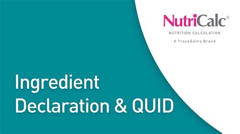 How To Create An Ingredient Declaration And Quid Report In Nutricalc Online 2022 Updates Youtube