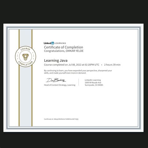 I Am Happy To Share That I Have Completed Course On Learning Java By