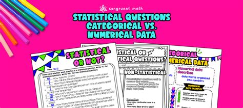 Statistical Questions And Categorical Vs Numerical Data Lesson Plan Congruent Math