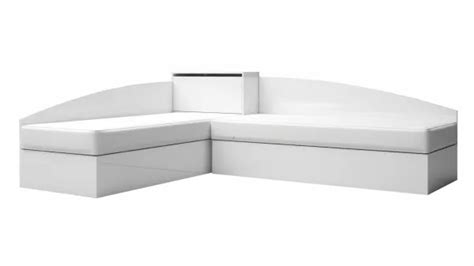 Легла с повдигащ механизъм • Ъглови легла с ракла Лео 7 бяло гланц Pirinski