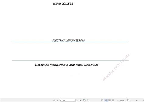 Electrical Maintenance And Fault Diagnosis Pdf Notes KNEC Pdf Notes