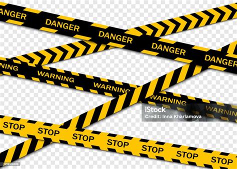 투명 한 배경에 격리 된 경고 테이프의 집합입니다 경고 테이프 위험 테이프 주의 테이프 건설 테이프 벡터 일러스트레이션 경계 표지에 대한 스톡 벡터 아트 및 기타 이미지
