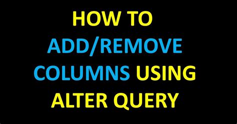 Learn Sqluse Of Alter Statementcommand With Example And Important Interview Questions