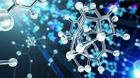 Complex Molecular Structures Rotating In Slow Motion Stock Video
