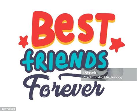 타이포그래피와 함께 최고의 친구 영원히 배너 또는 포스터 우정 국제 날에 대한 Bff 개념 학교 스티커 티셔츠 인쇄 또는 흰색 배경에 고립 된 따옴표배지 벡터 일러스트레이션