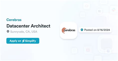 Datacenter Architect Cerebras Simplify Jobs