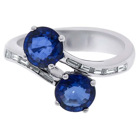 Zydo 18k White Gold Sapphire And Diamonds Cocktail Ring Sz 7 For Sale