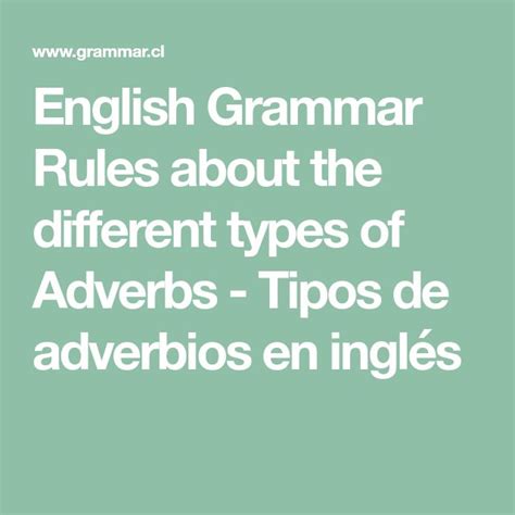 English Grammar Types Of Adverbs Explained