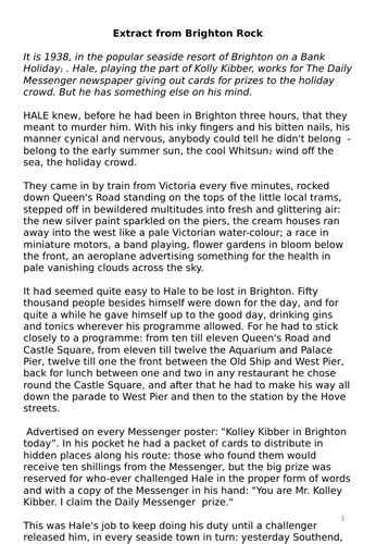 Aqa Language Paper 1 Question 3 Analysing Structure Teaching Resources