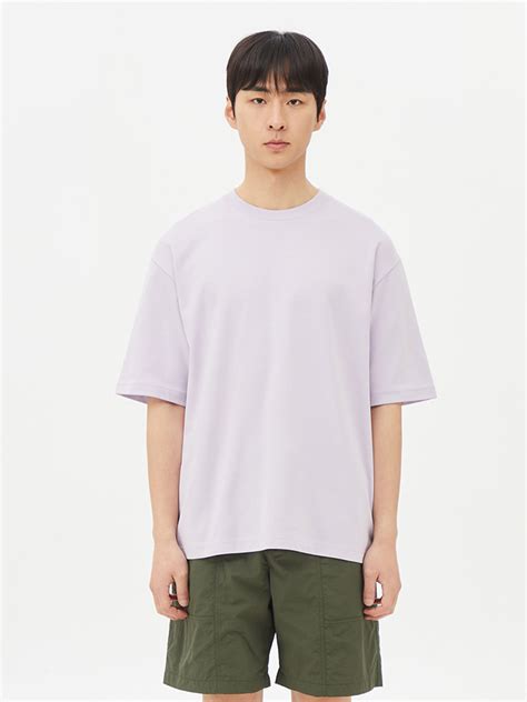 탑텐 남성 쿨에어 코튼 더블니트 5부 반팔 티 오버핏 Mse2ts1901lpp