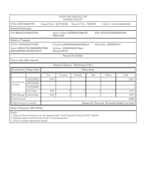 Gst Challan Receipt 12 Pdf