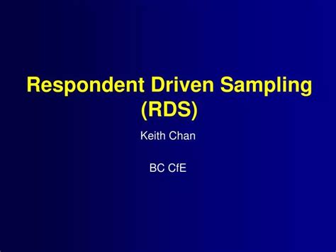 Ppt Respondent Driven Sampling Rds Powerpoint Presentation Free Download Id5689418