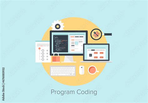Abstract Flat Vector Illustration Of Software Coding And Development Abstract Flat Vector Illustration Of Software Coding And Development