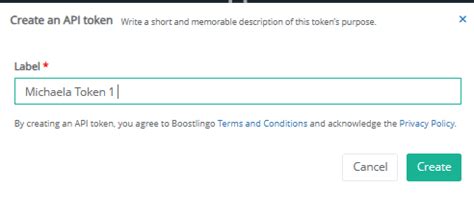 Generating User API Tokens Boostlingo