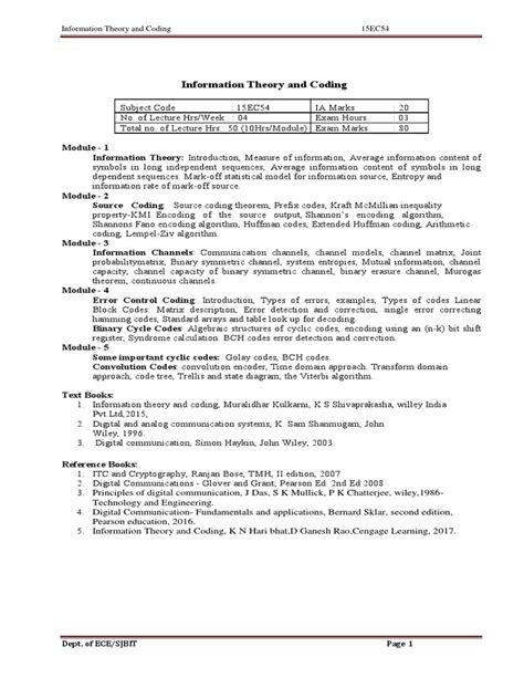 Information Theory And Coding Pdf Pdf Code Error Detection And