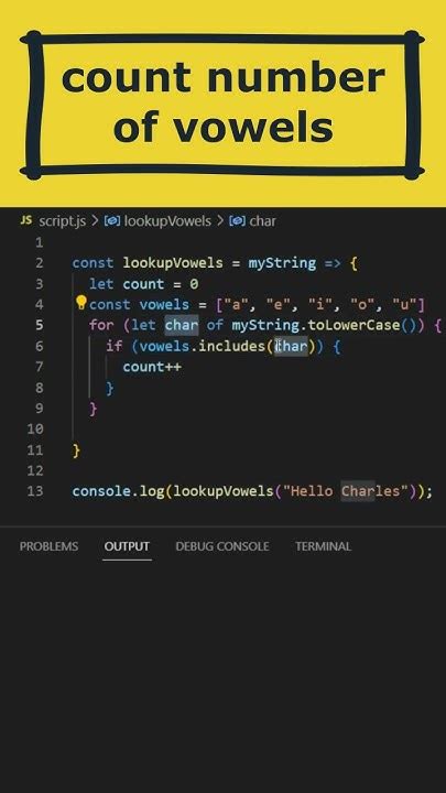 Count Number Of Vowels In A Given String In Javascript Javascript Reactjs Youtube