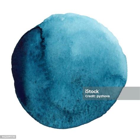 둥근 파란색 수채화 프레임 흰색 배경에 격리된 원형 모양 형태 그래픽 디자이너에 대한 스톡 벡터 아트 및 기타 이미지 그래픽