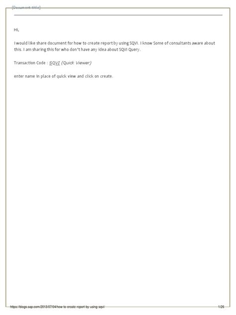 Sap Query Generation With Join Tables Pdf Internet Privacy Information Technology