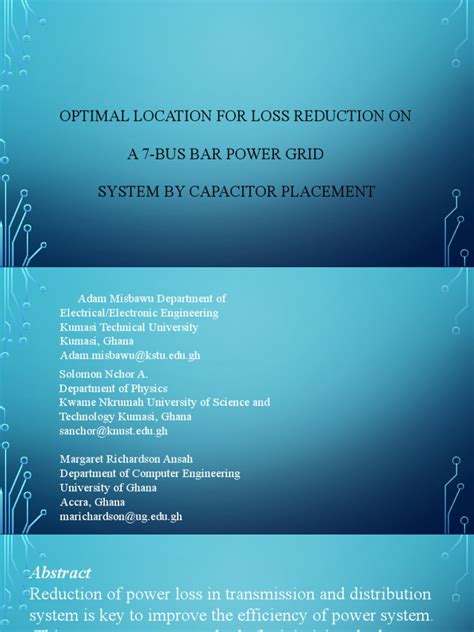 Loss Reduction Pdf Electric Power Transmission Capacitor