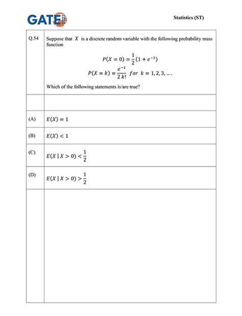Gate 2023 Statistics Question Papers