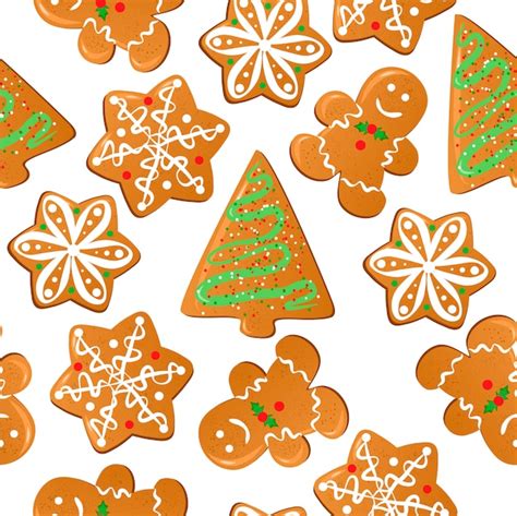 Premium Vector Gingerbread Pattern