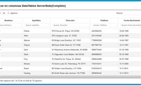 Buscar En Columnas Datatables Completo Baulphp