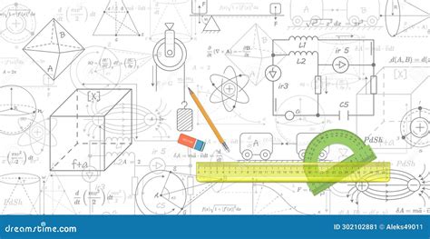 School Background Formulas And Drawings Scientific Research Physics And Mathematics Vector