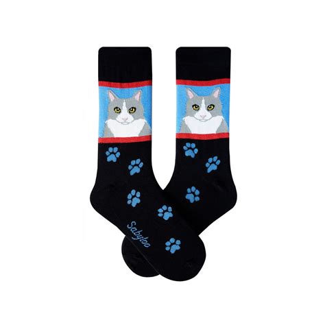 Gray Tuxedo Cat Socks For Cat Lovers Men And Women T Etsy