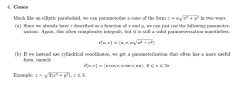 Solved For Each Example State The Parameterization That You Chegg