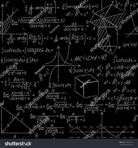 Mathematical Seamless Pattern Geometry Formulas Math Stock Vector Royalty Free 418901524