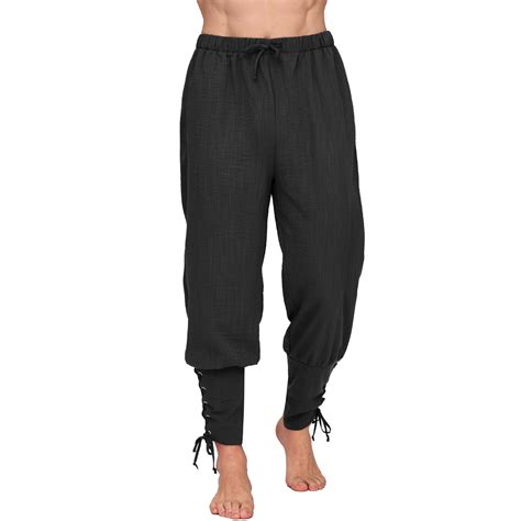 Spooktacular Creations Men Black Medieval Renaissance Pants Ankle