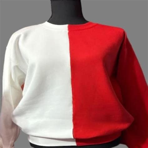 Two Tone Split Color Sweatshirt Custom Color Block Shirt Etsy