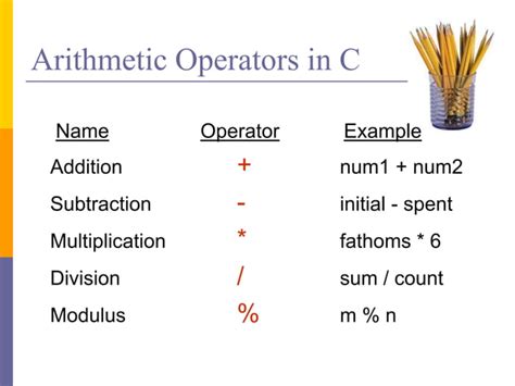 c programing arithmetic operators ppt