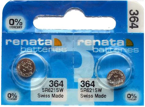 Renata 364 SR621SW Silberoxid-Uhrenbatterie, 2 Stück: Amazon.de: Fashion