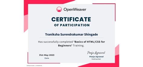 traniksha shingade on linkedin basics of html css for beginners online bootcamp open weaver inc