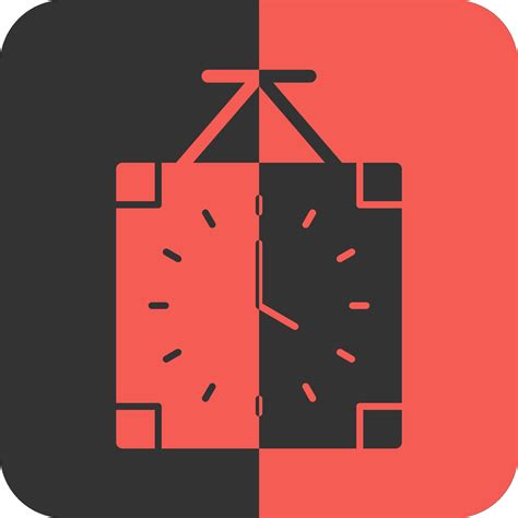 Clock Red Inverse Icon Vector Art At Vecteezy