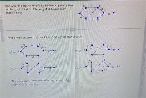 Solved Use Kruskal S Algorithm To Find A Minimum Spanning Chegg