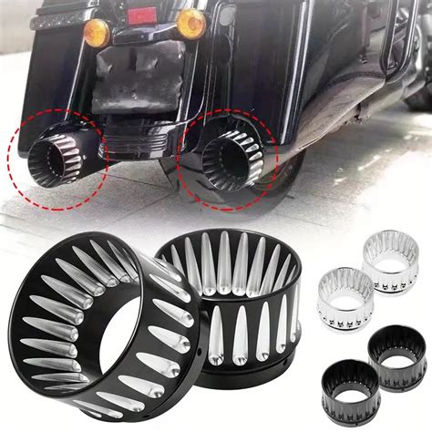 1 쌍 슬립 온 44 빌렛 알루미늄 배기 머플러 팁 할리 여행용 일렉트라 글라이드 Cvo 울트라 Temu