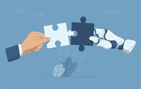 Collaboration Of Personnel With Artificial Intelligence Teamwork With Ai Hand Of Businessman