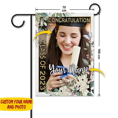 Congratulations Class Of 2023 Custom Name And Photo Garden Flag Extrabily
