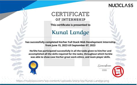 Mernstack Nullclass Internshipcertification Webdevelopment Stackoverflow Kunal Landge