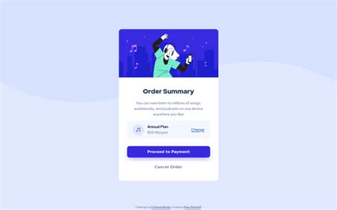 Frontend Mentor Order Summary With Html And Css Coding Challenge Solution