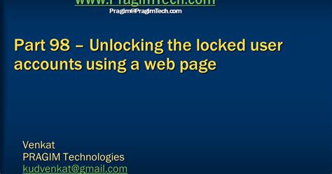 Sql Server Net And C Video Tutorial Part 98 Unlocking The Locked User Accounts Using A Web