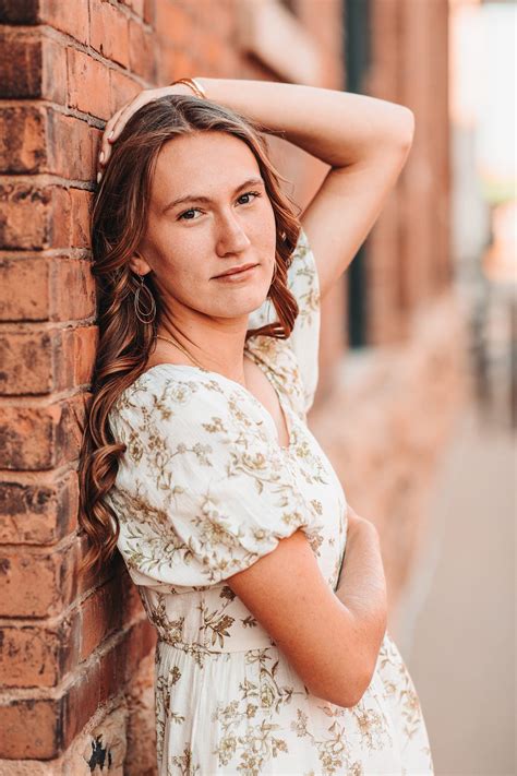 Senior Portraits Ideas Dress Sarah Monson Photography Brick Wall